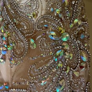 Cache | Dresses | Nude And White Jewel Encrusted Prom Or Gala Gown ...